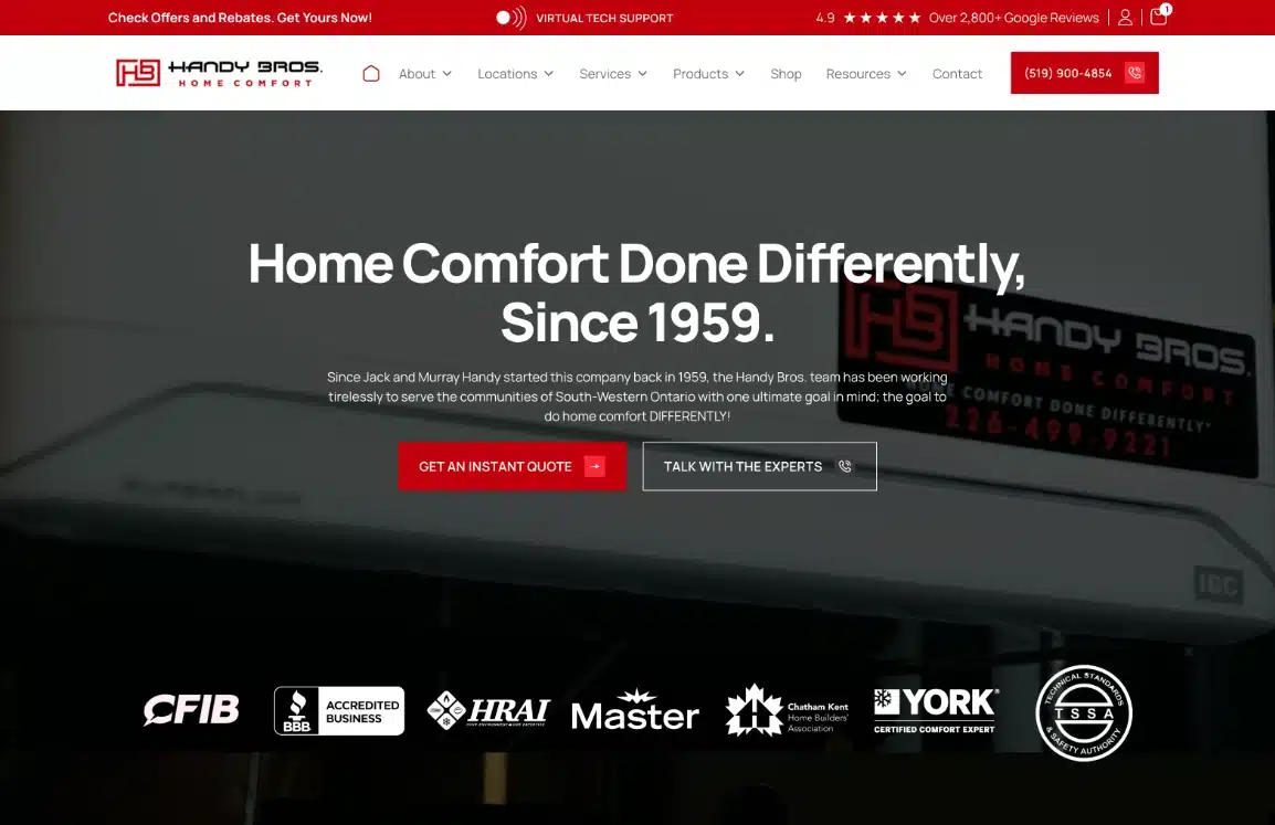 Home Comfort Done Differently, Since 1959 | Handy Bros. Home Comfort